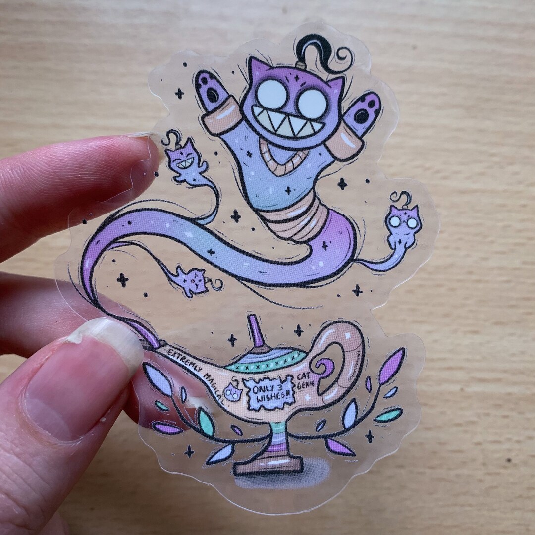 Genie Cat Potion Transparent Sticker - Etsy