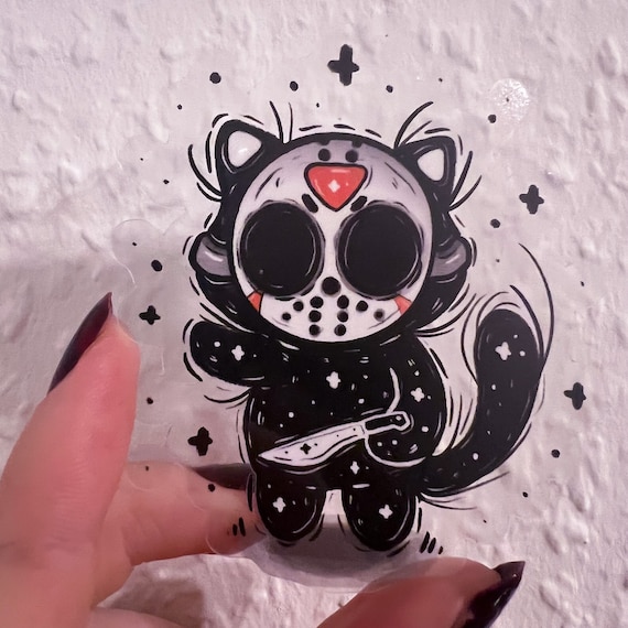 Killer Kitty Transparent Sticker - Etsy UK