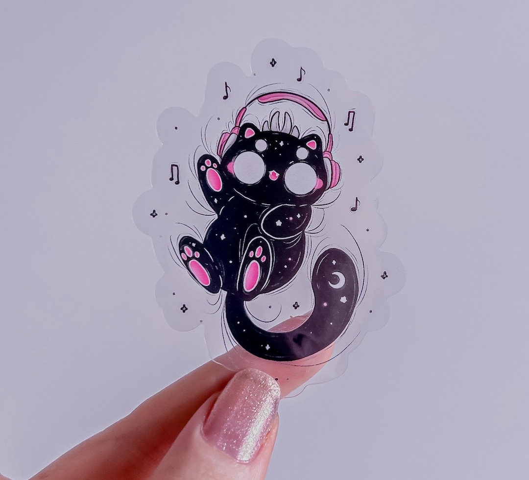 Nox With Headphones Transparent Sticker - Etsy