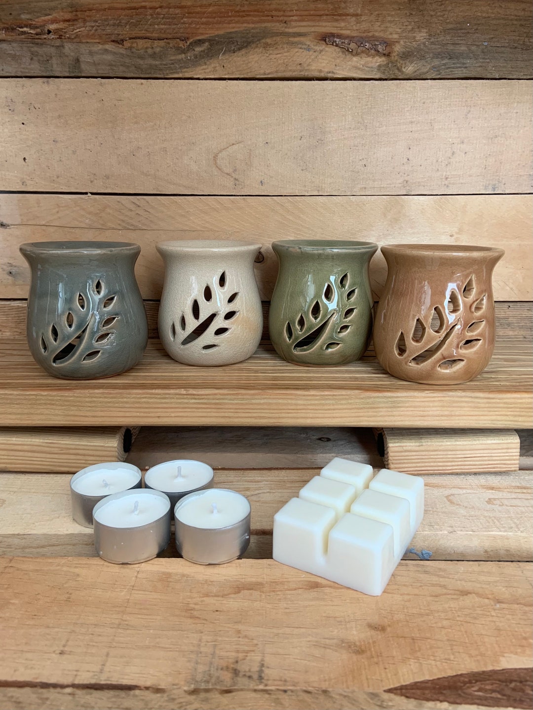 Mini Burner Including a Homemade Wax Melt Clamshell and Tea Lights ...