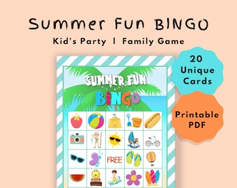 Fun Park Bingo and Match Game | Theme Park Bingo | Kid's Party Game ...