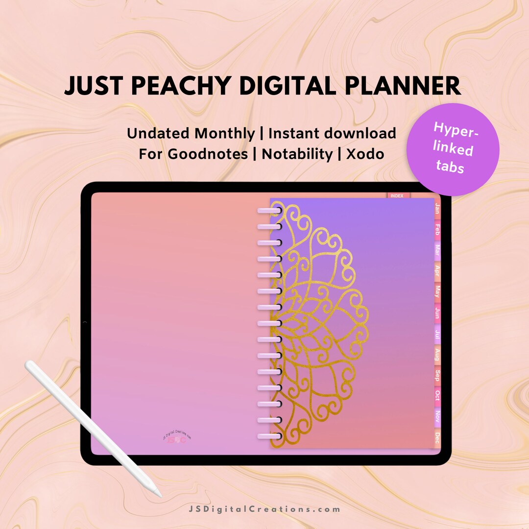 Just Peachy Digital Planner | Goodnotes | Notability | Xodo | Instant ...