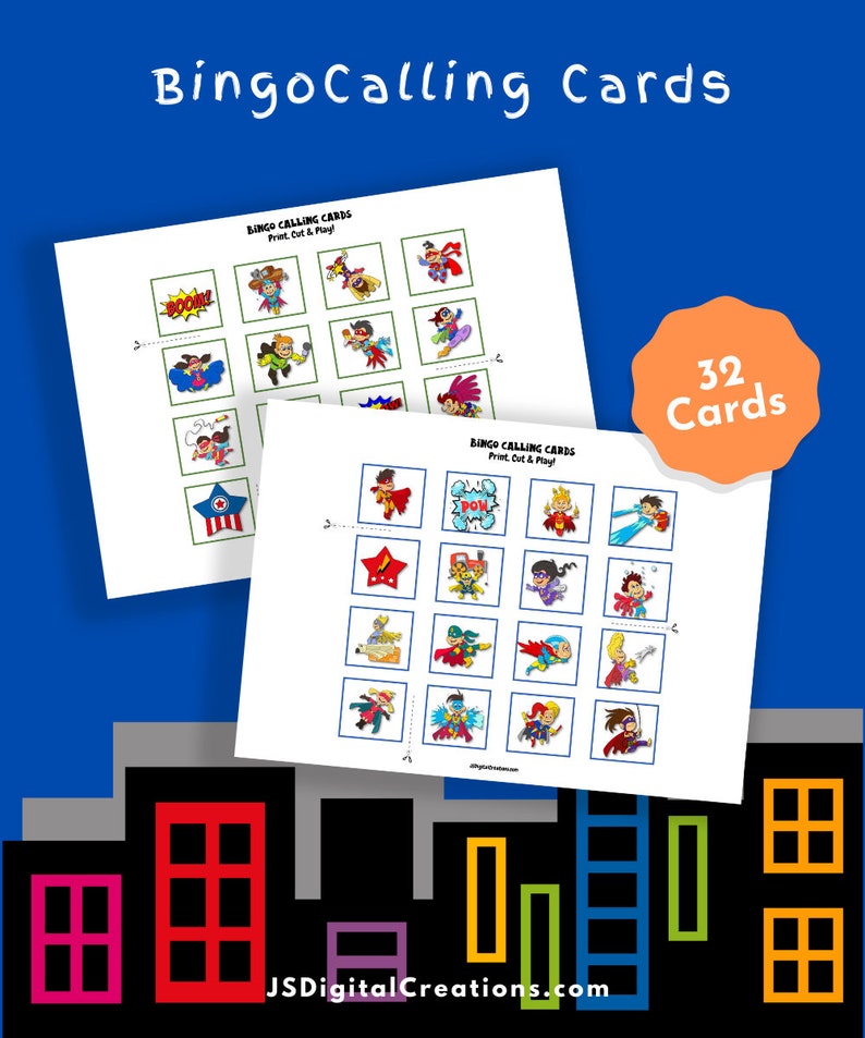 Super Heroes Bingo and Match Game | Kid's Party Game | Family Activity ...