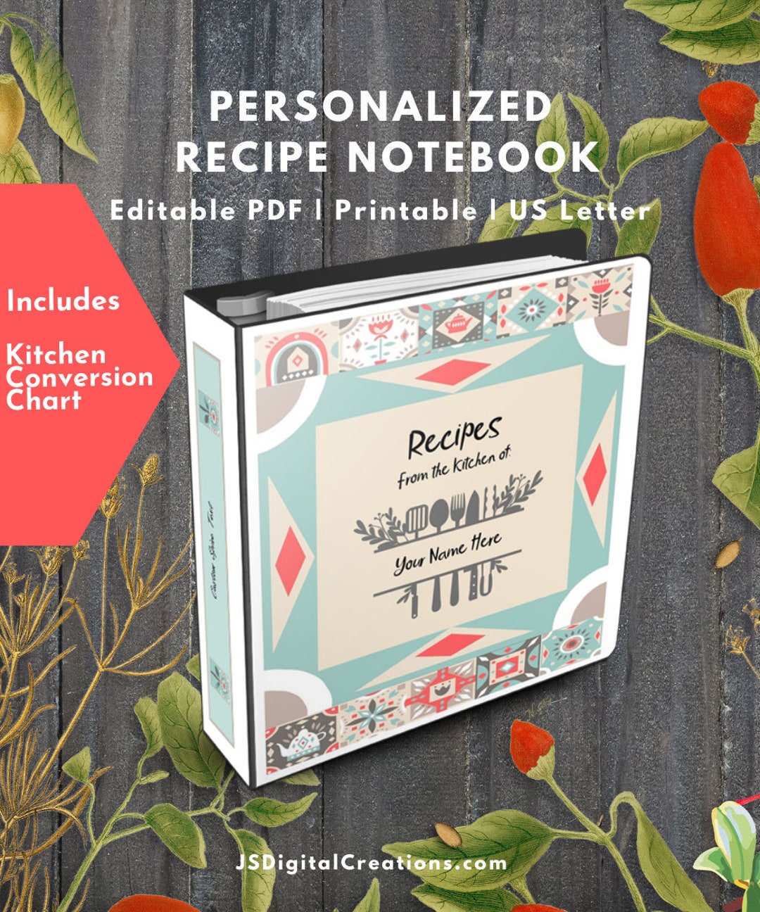 DIY Recipe Notebook | Recipe Binder | Printable Recipe Template ...