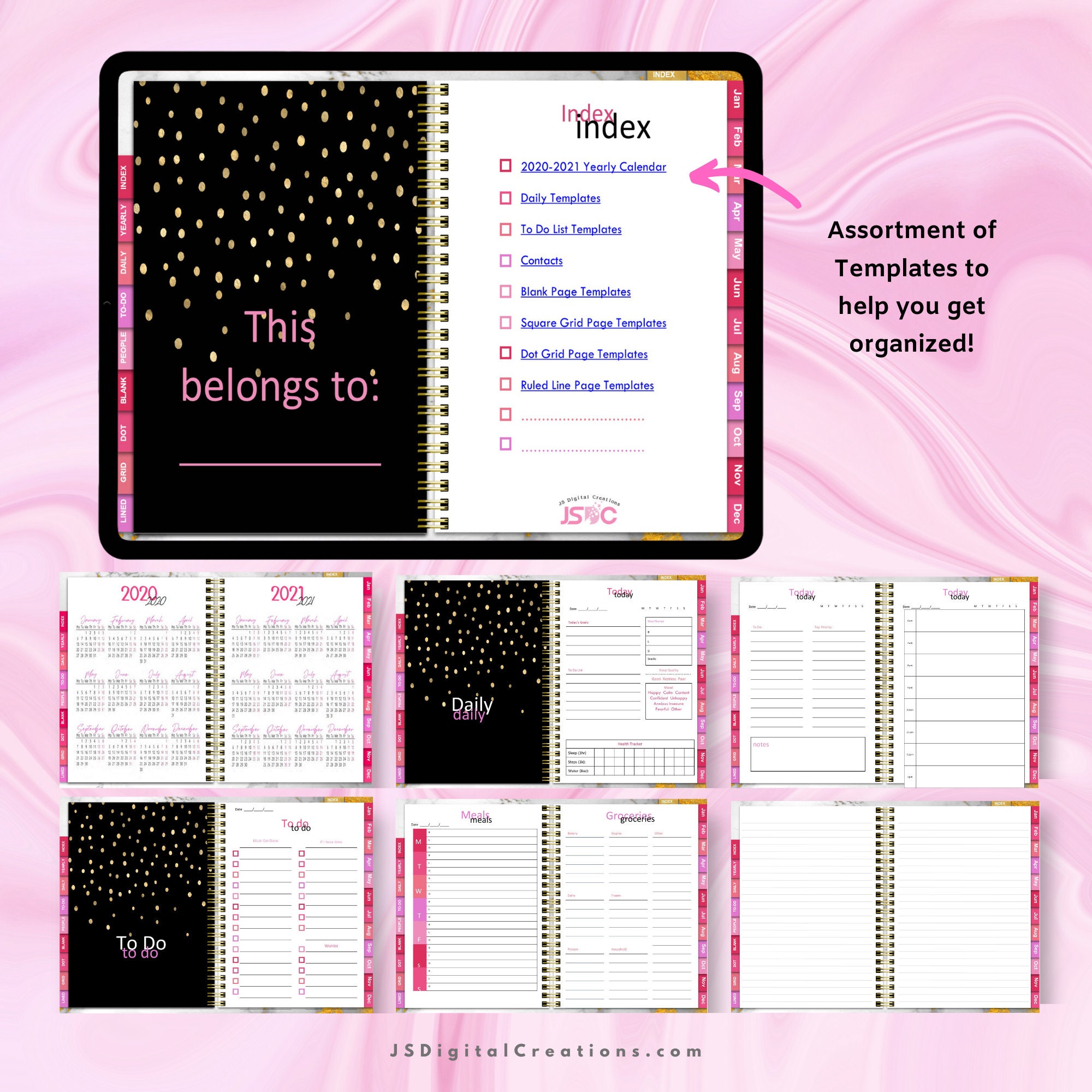 Boldly Pink Monthly Digital Planner Goodnotes Notability - Etsy Canada
