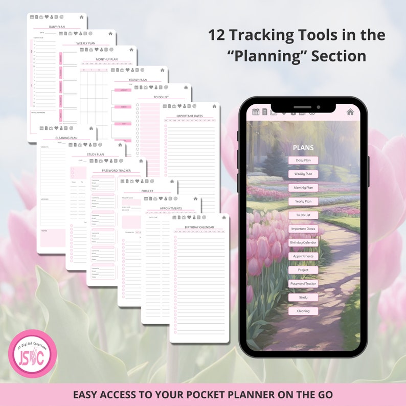 Smartphone Digital Life Organizertulip Garden 65 Hyperlinked Pages ...