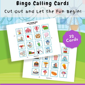 Fun Park Bingo and Match Game | Theme Park Bingo | Kid's Party Game ...