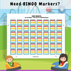 Fun Park Bingo and Match Game | Theme Park Bingo | Kid's Party Game ...