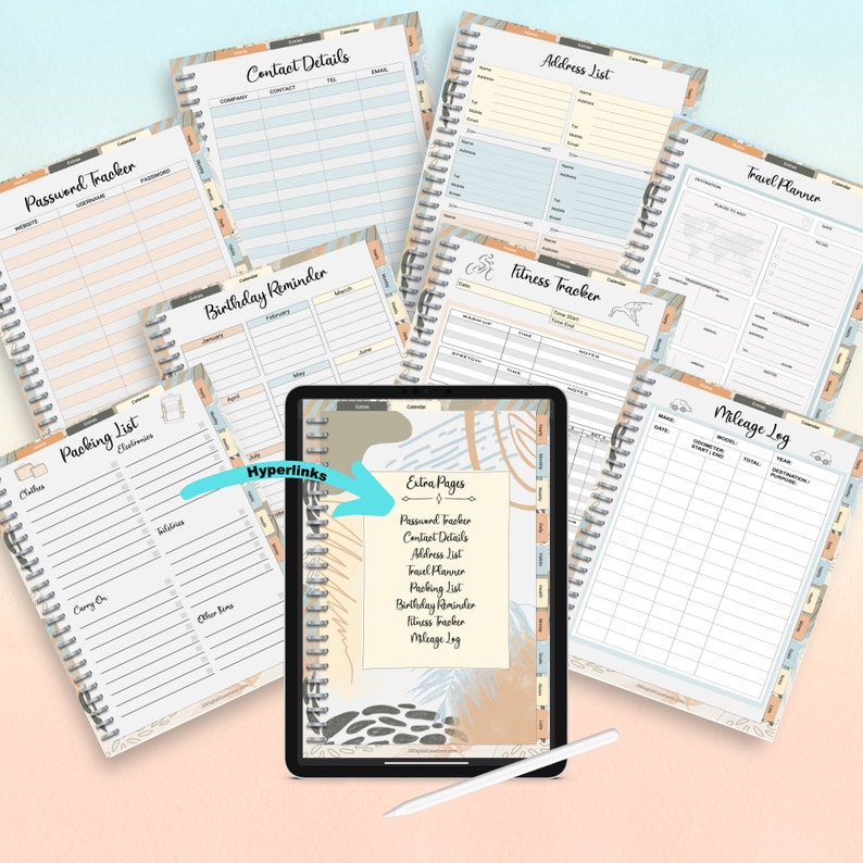 Pastel Paradise Life Planner Undated Portrait Digital - Etsy