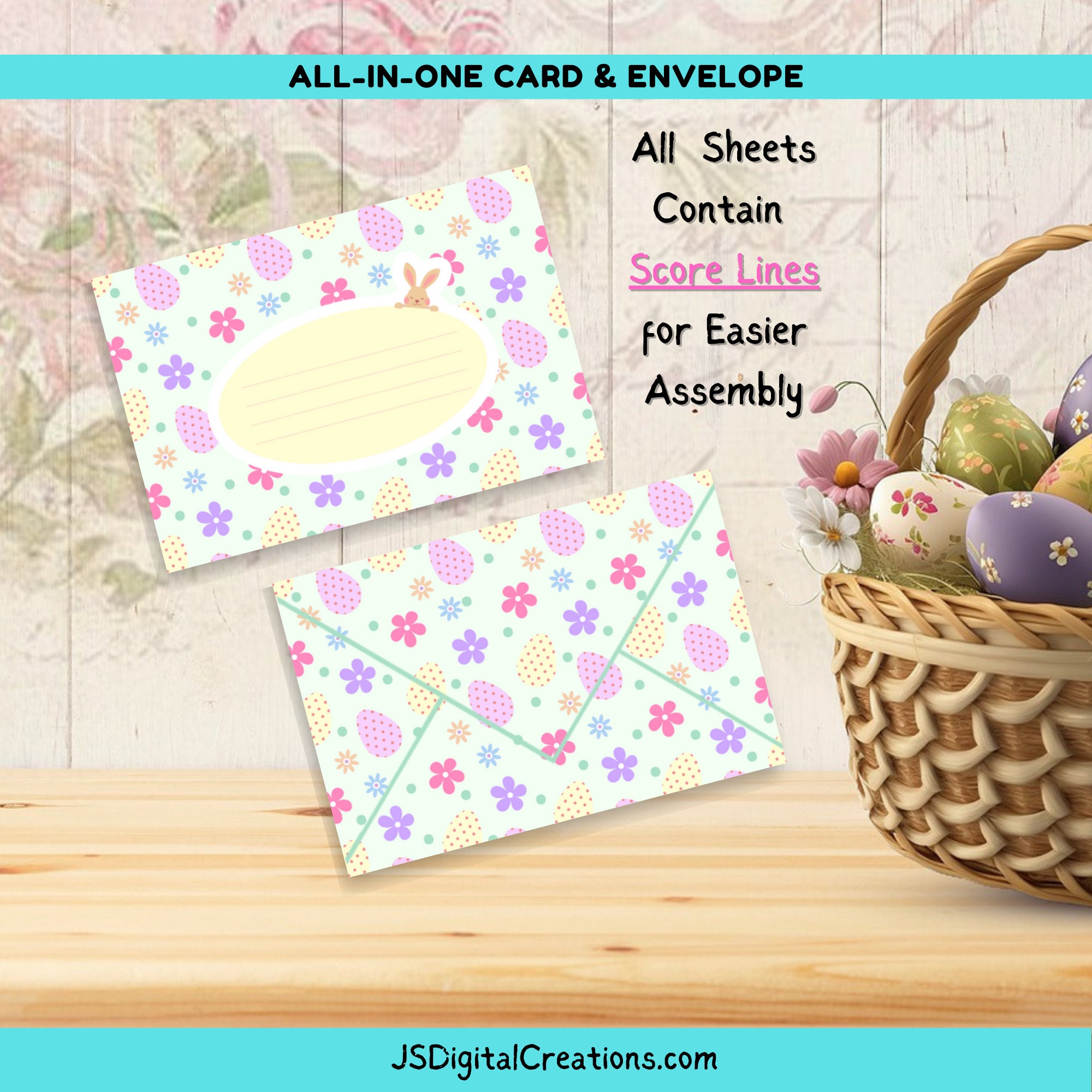 Printable Easter Note Card | All-in-one Card + Envelope | Easter ...