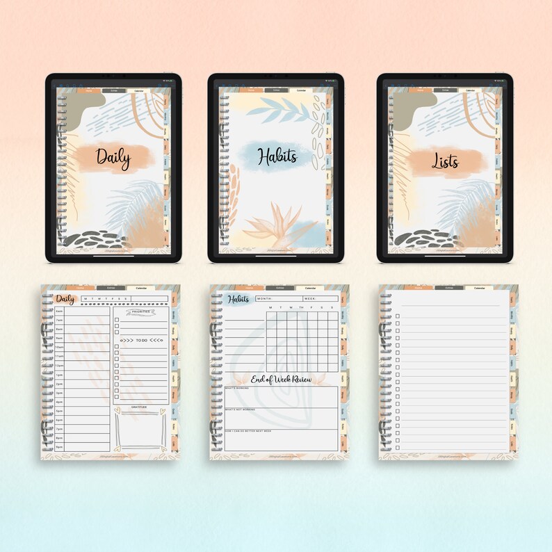 Pastel Paradise Life Planner Undated Portrait Digital - Etsy