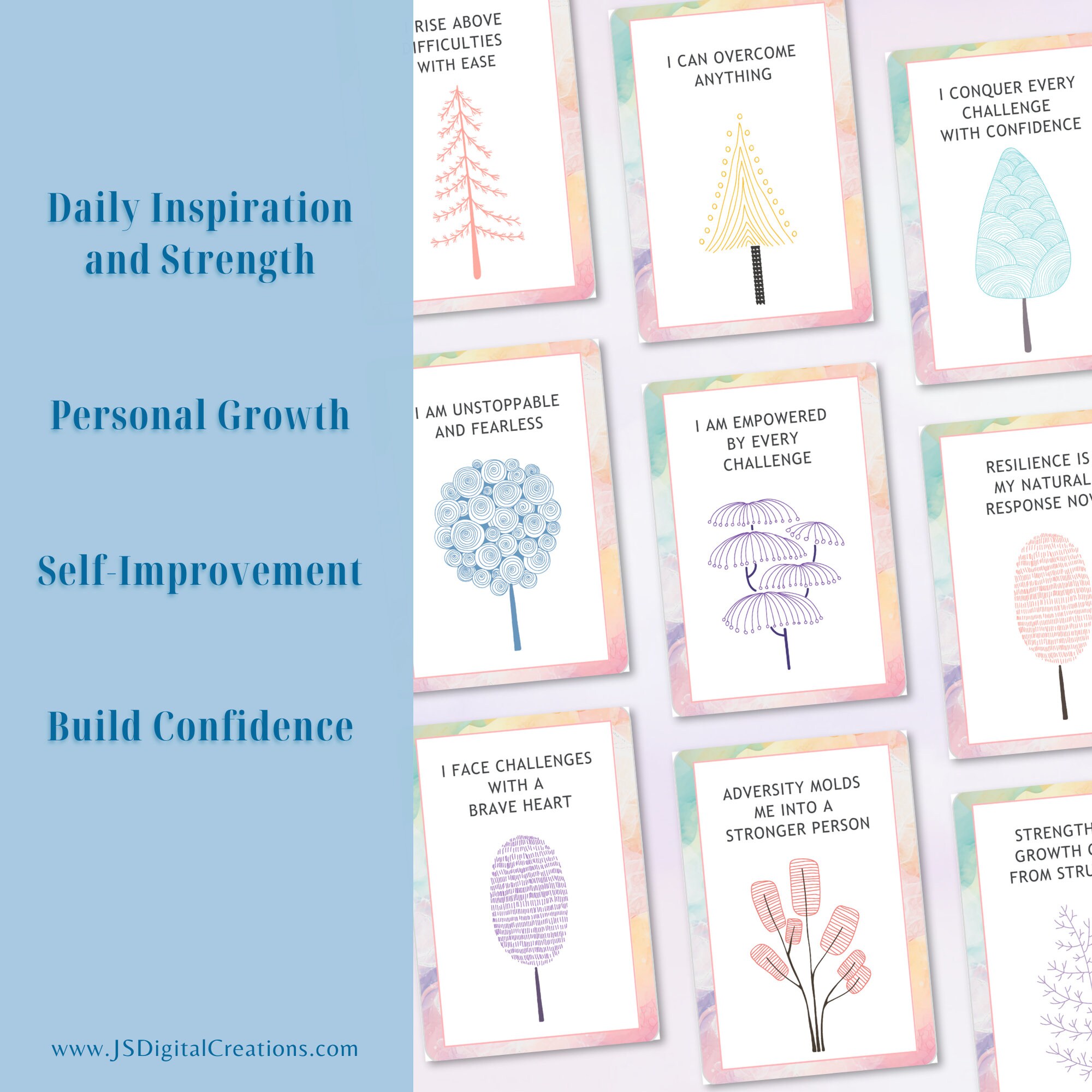 Self-help Empowerment Affirmation Cards Adults | Overcome Challenges ...