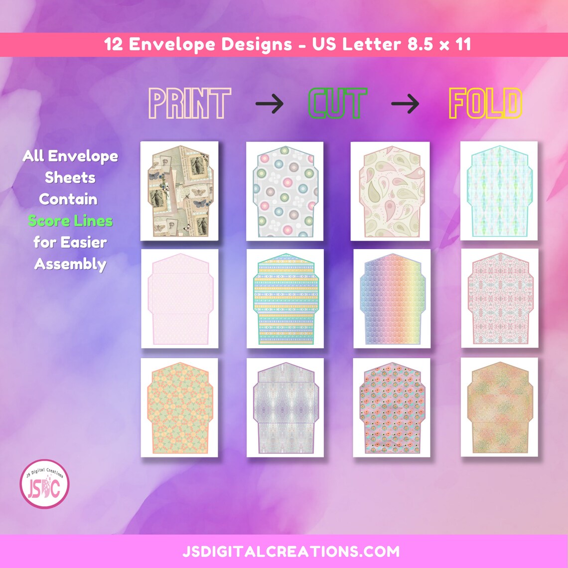Printable 4x6 Envelopes Vintage Pack 3 |vintage Envelopes for ...