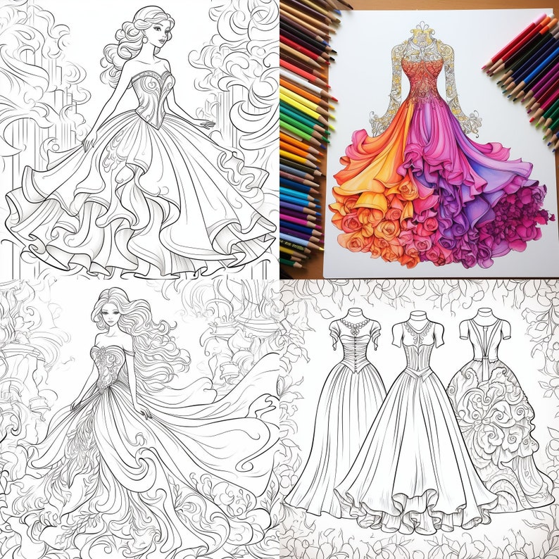 Fashion Coloring Pages: Relax and Color With These Beautiful Couture ...