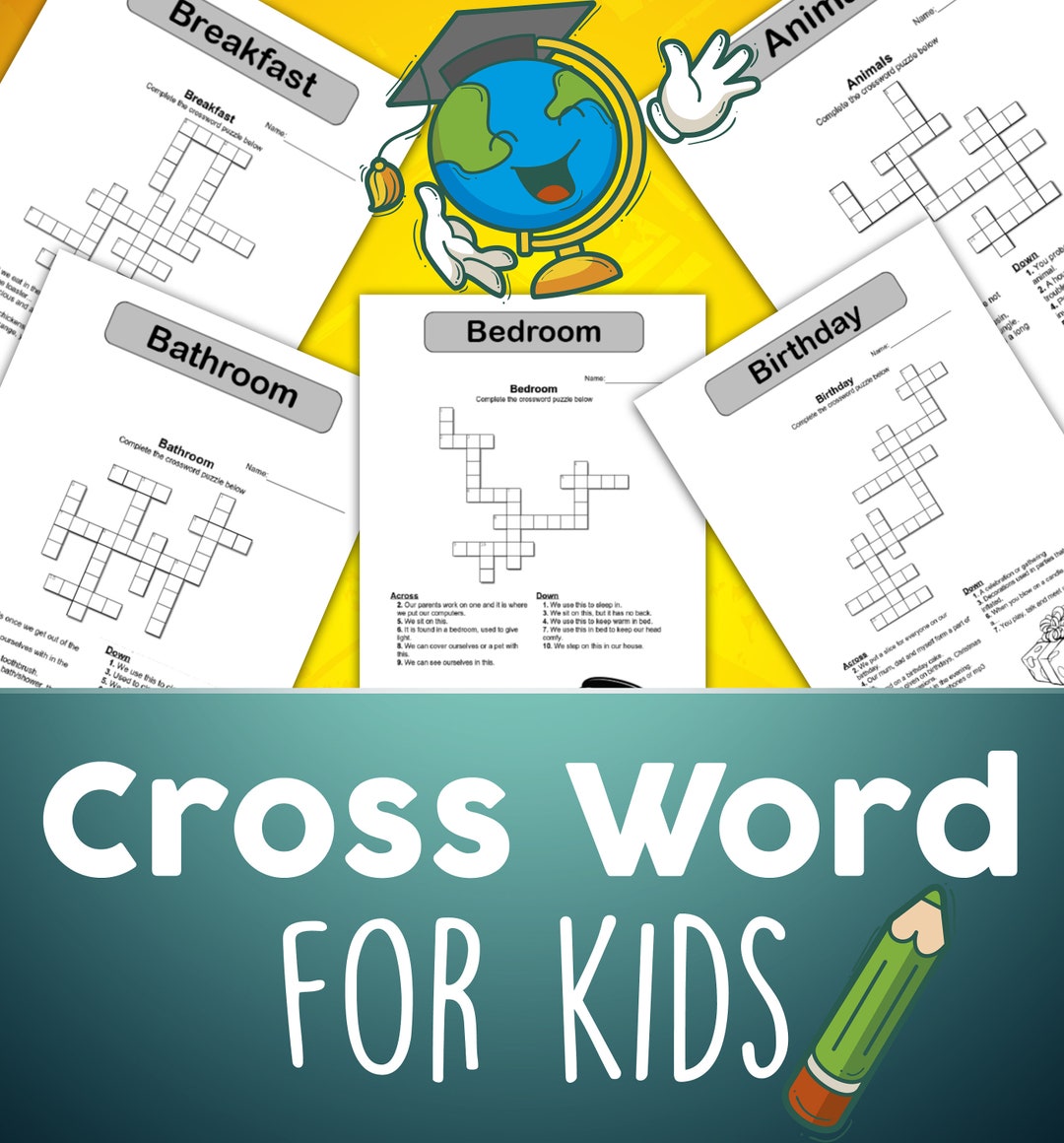 Printable Crossword Puzzles for Kids | Crossword Book for Homeschooling ...