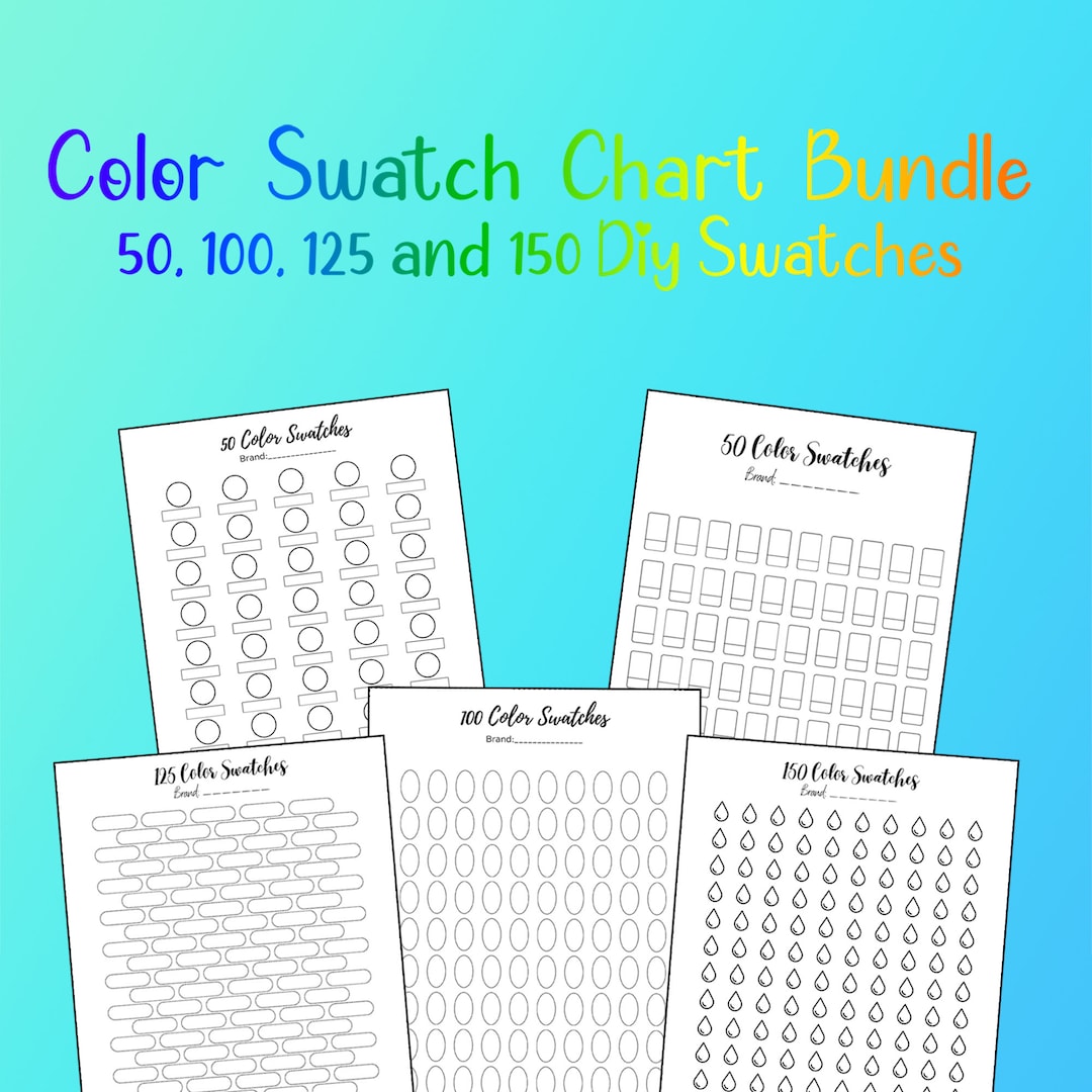 Color Swatch Chart | Color Swatch Template | DIY Color Swatch Marker ...
