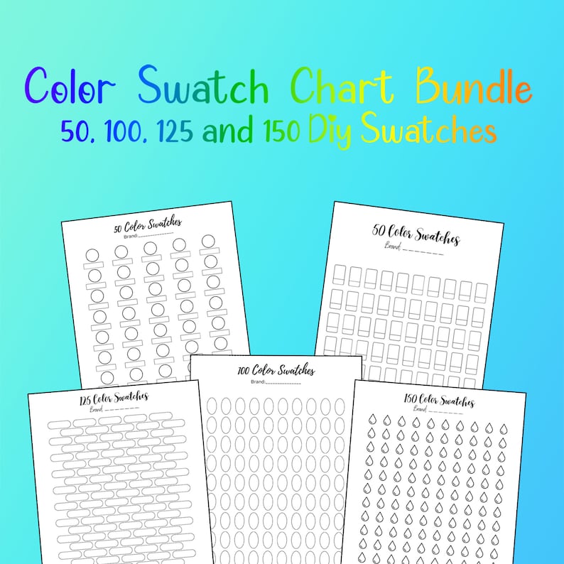 Color Swatch Chart Color Swatch Template DIY Color Swatch Marker Swatch ...