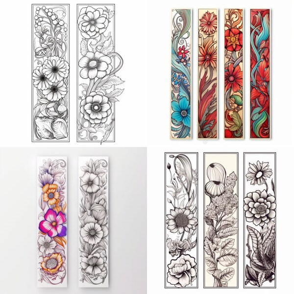 Adult Bookmarks to Color - Etsy