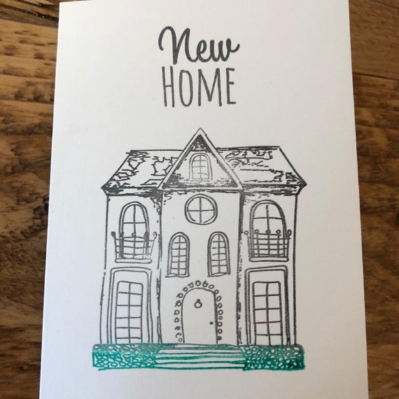 Hand Printed New Home Card | Etsy
