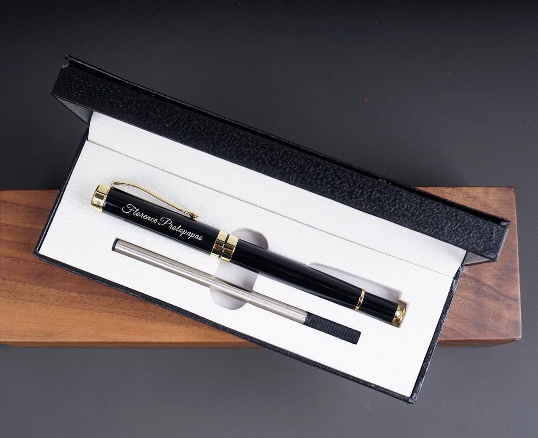 Personalized Black Signature Ballpoint Pen Gift Box Set - Etsy