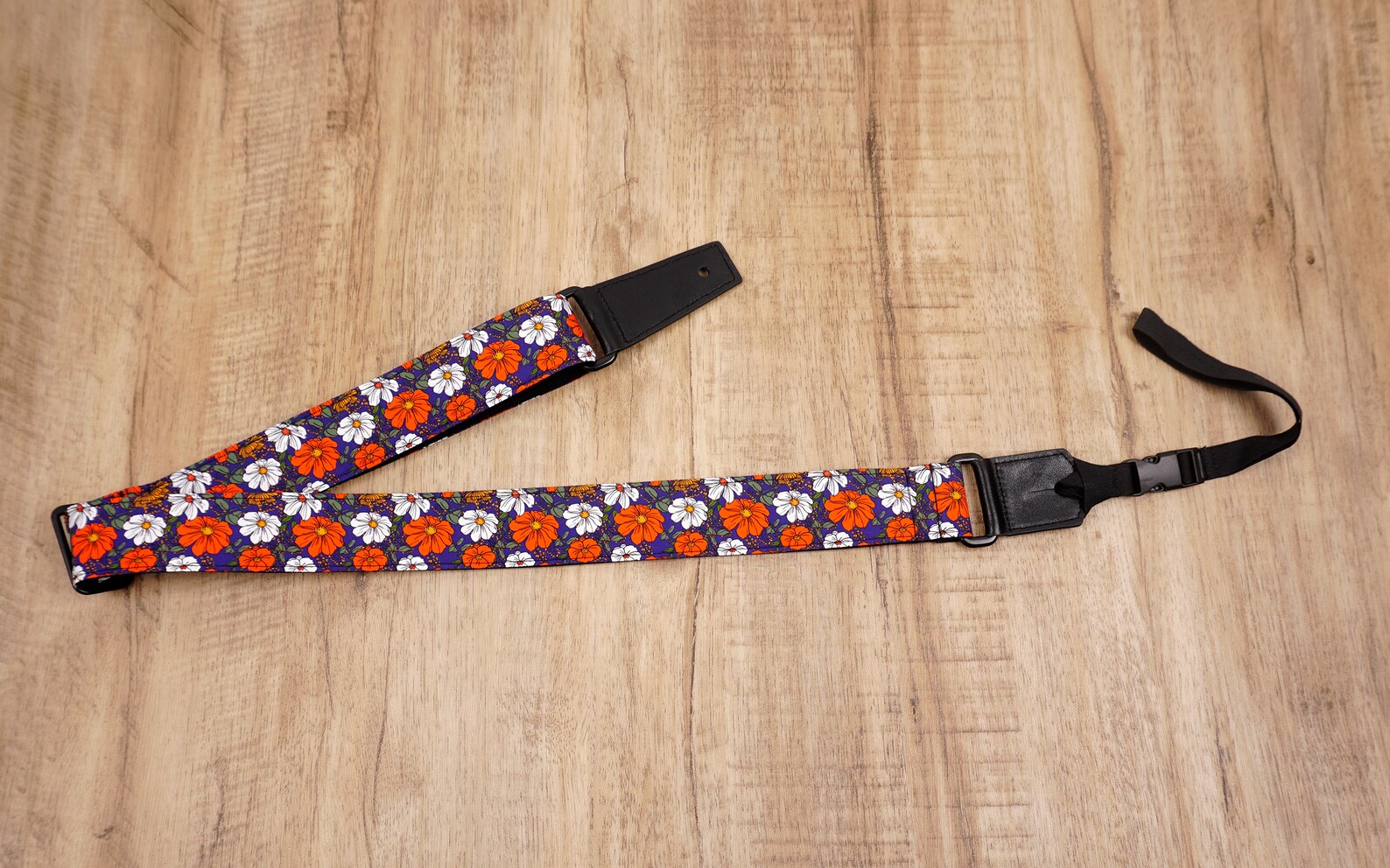 Personalized Floral Ukulele Strap With Leather Ends Flowers - Etsy