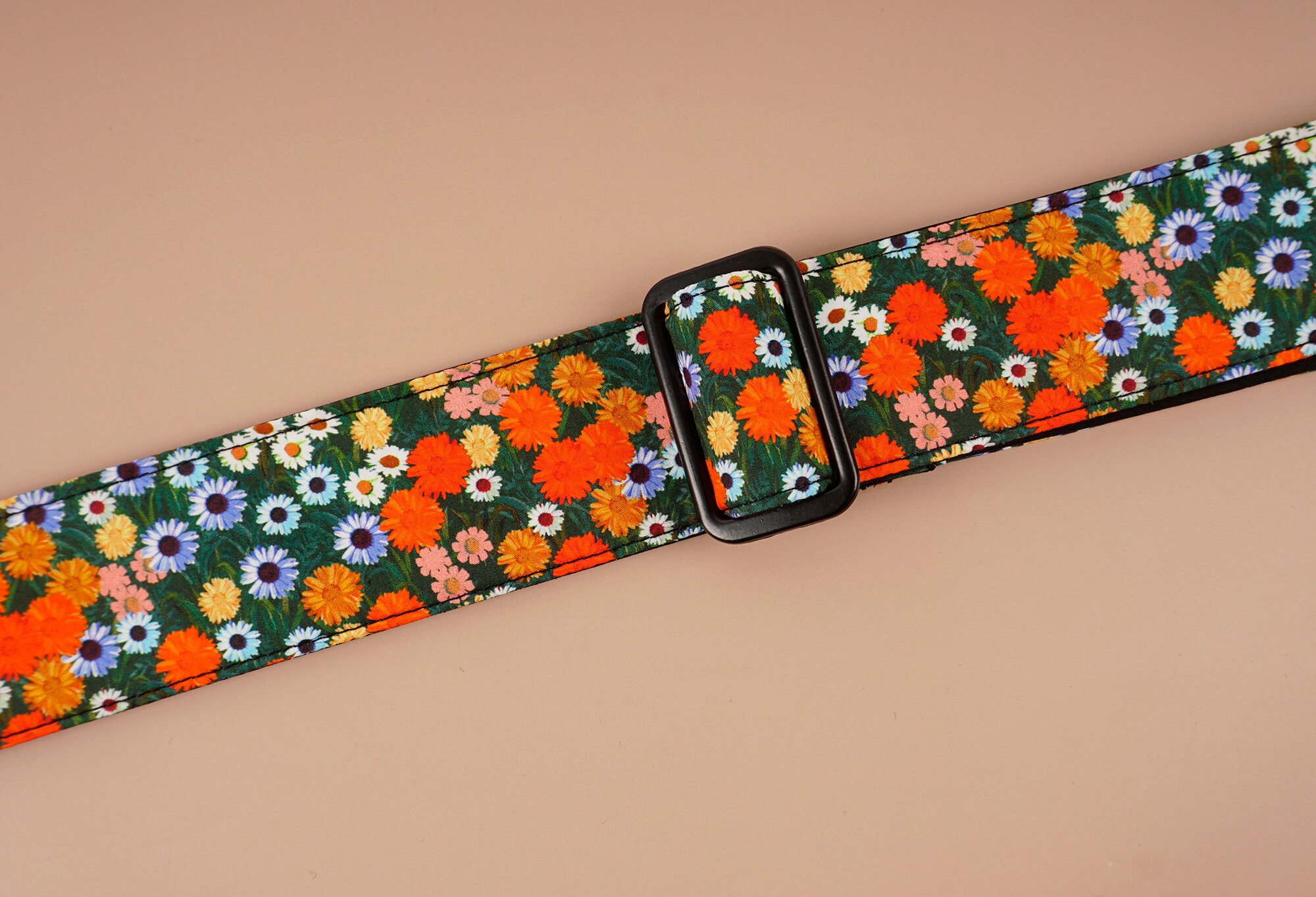 Personalized Red Daisy Ukulele Shoulder Strap With Leather | Etsy