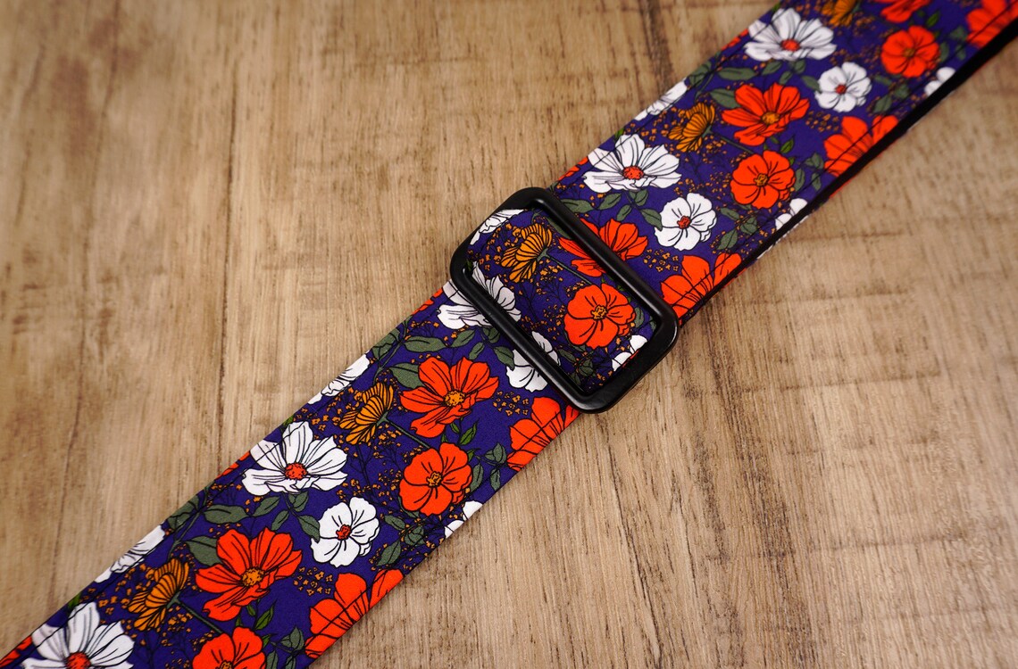 Red Flowers Floral Clip-on Ukulele Hook Strap No Button No - Etsy