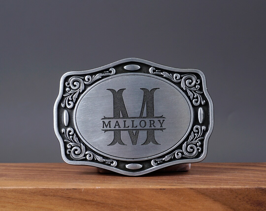 Personalized Vintage Monogram Belt Buckle With Engraved, Western ...