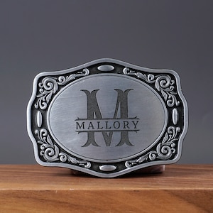 Personalized Vintage Monogram Belt Buckle With Engraved, Western ...