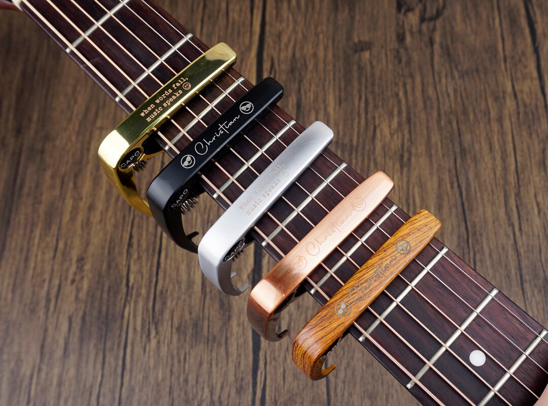 Personalized Engraved Guitar Capo & Guitar Pick, Perfect Gift for ...