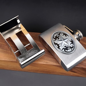 Flask Belt Buckle With 3 OZ Flask Set, Western Cowboy Vintage Belt ...