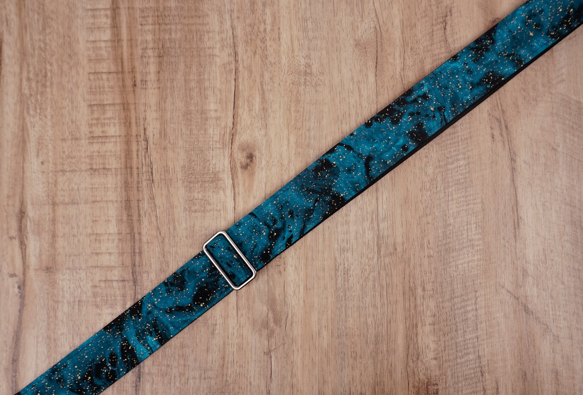 Personalized Universe Space Guitar Strap With Leather Ends - Etsy
