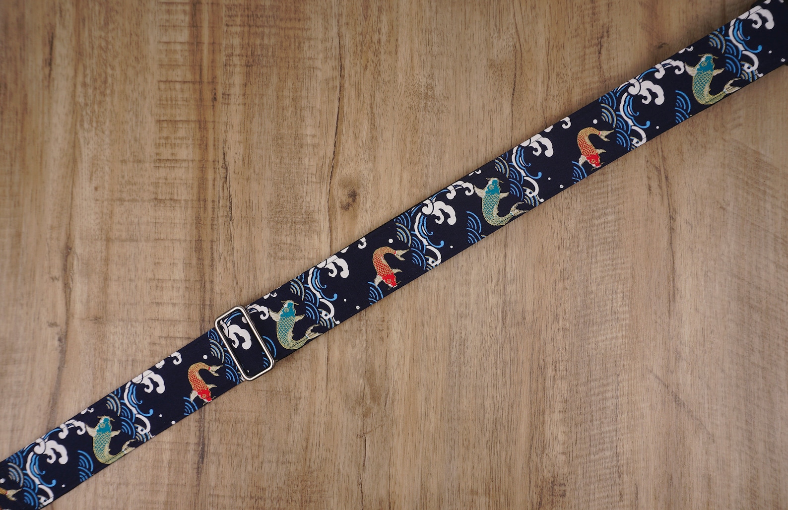 Personalized Koi Fish Guitar Strap With Leather Ends for | Etsy