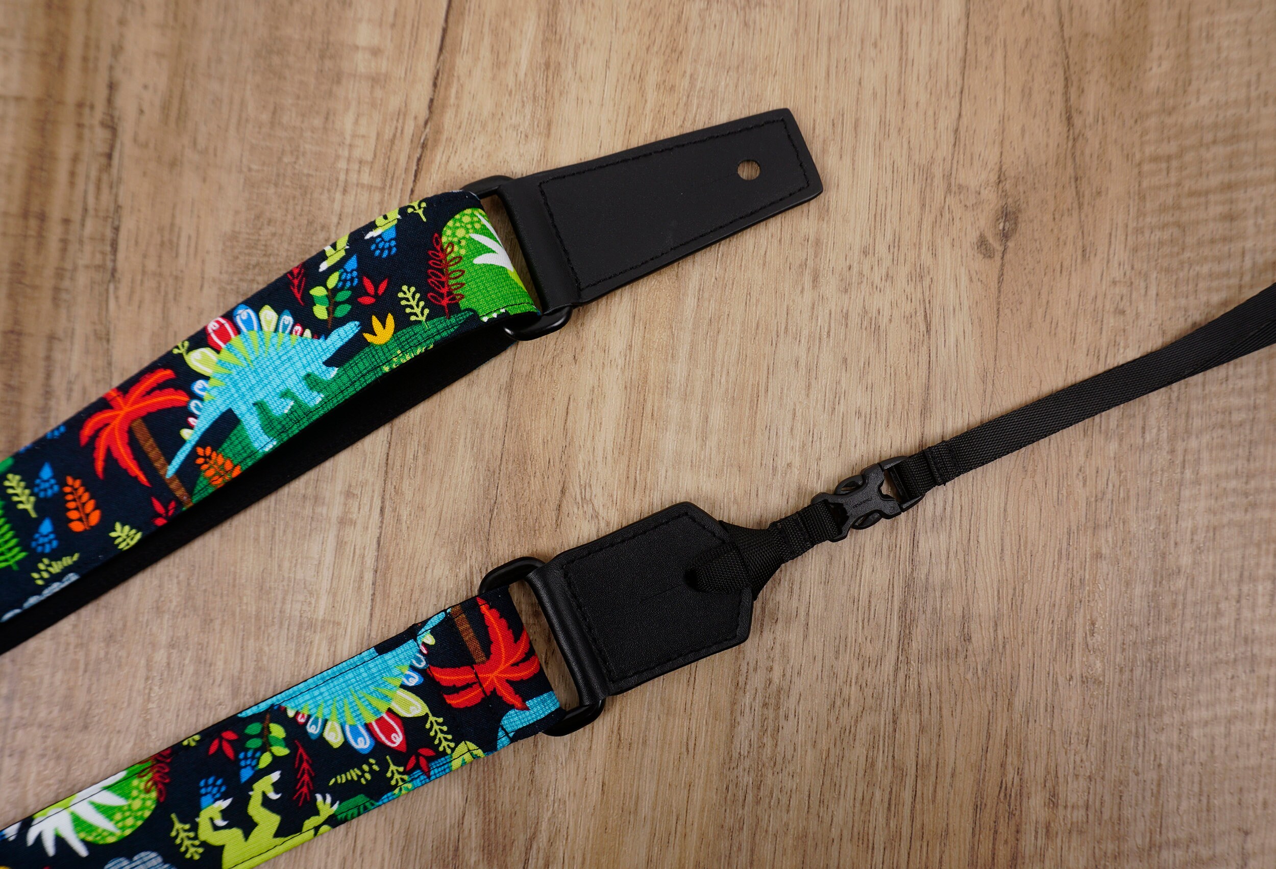 Personalized Jungle and Dinosaur Ukulele Strap With Leather Ends, Kids ...
