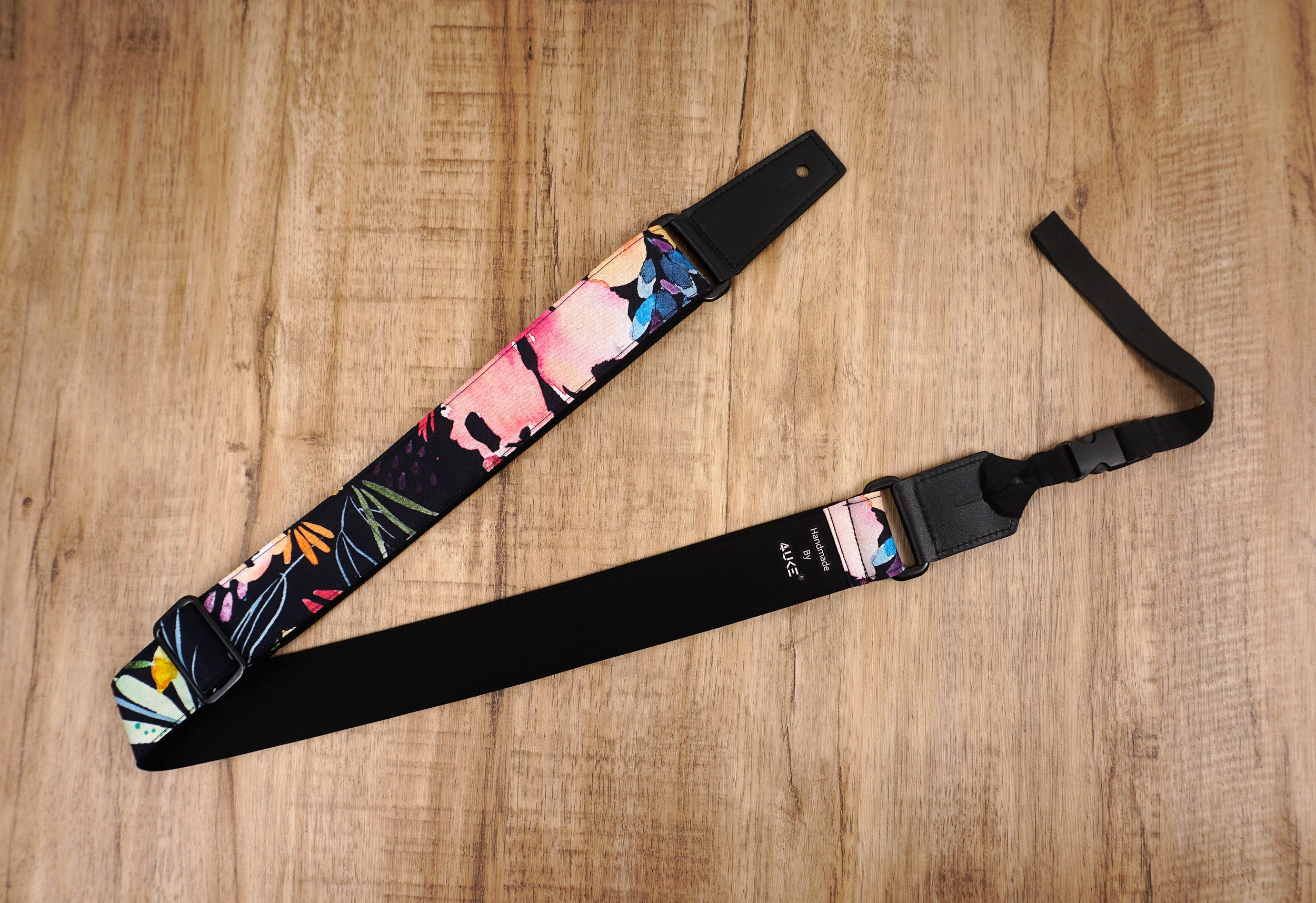 Personalized Watercolor Nature Ukulele Strap With Leather Ends, - Etsy