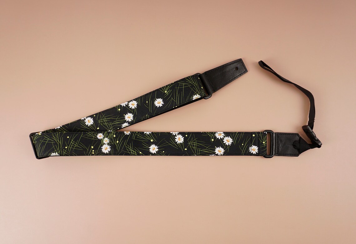 Personalized Daisy Ukulele Strap With Leather Ends Floral - Etsy
