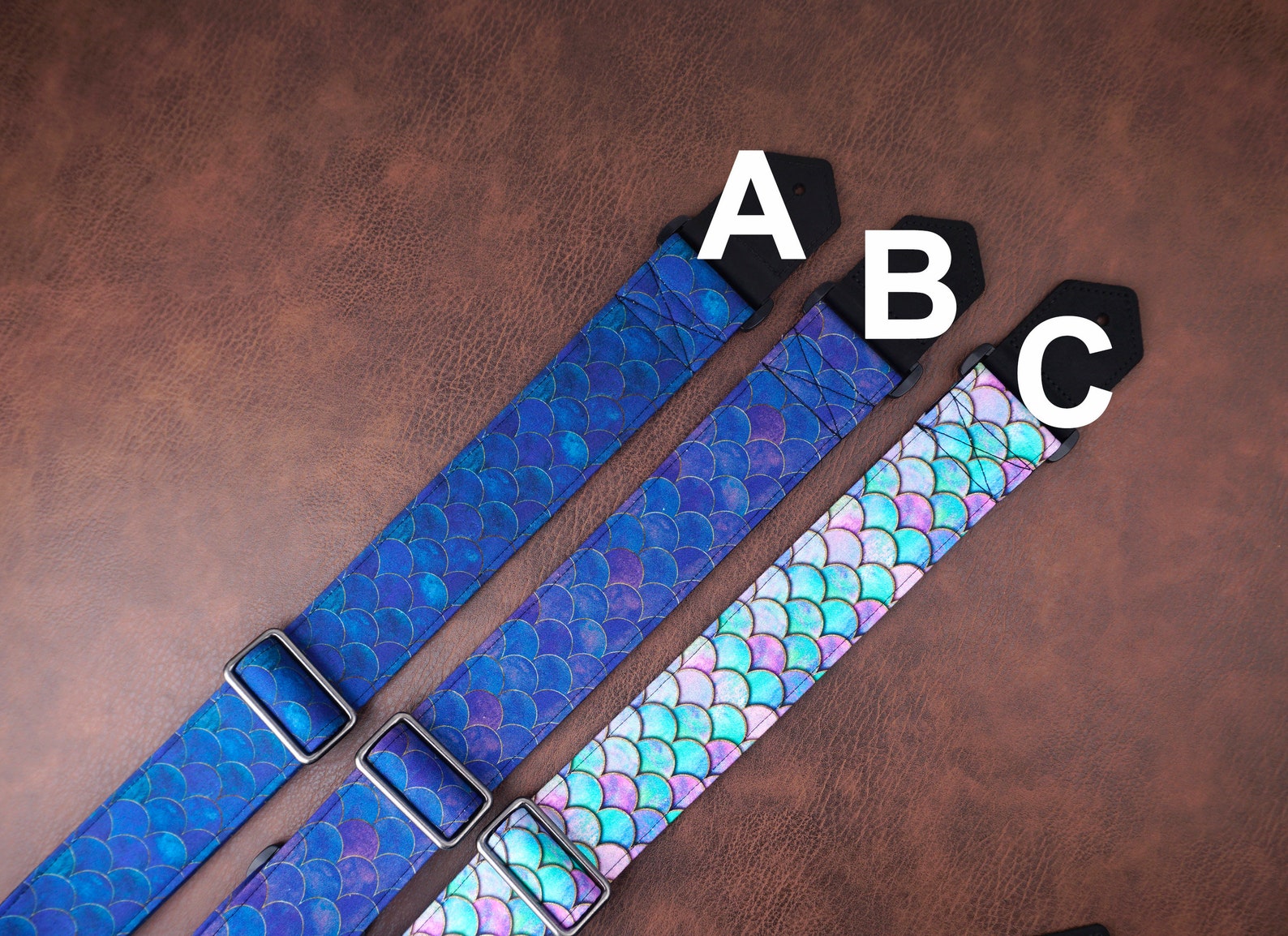 Personalized Dragon Scales Guitar Strap With Leather Ends for - Etsy
