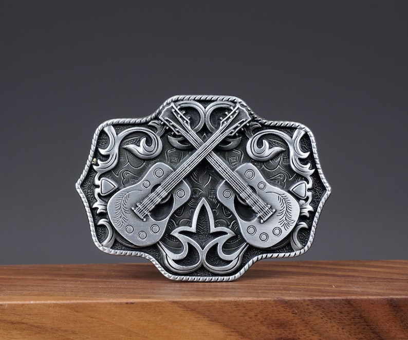 Personalized Guitar Belt Buckle, Western Cowboy Vintage Belt Buckle ...
