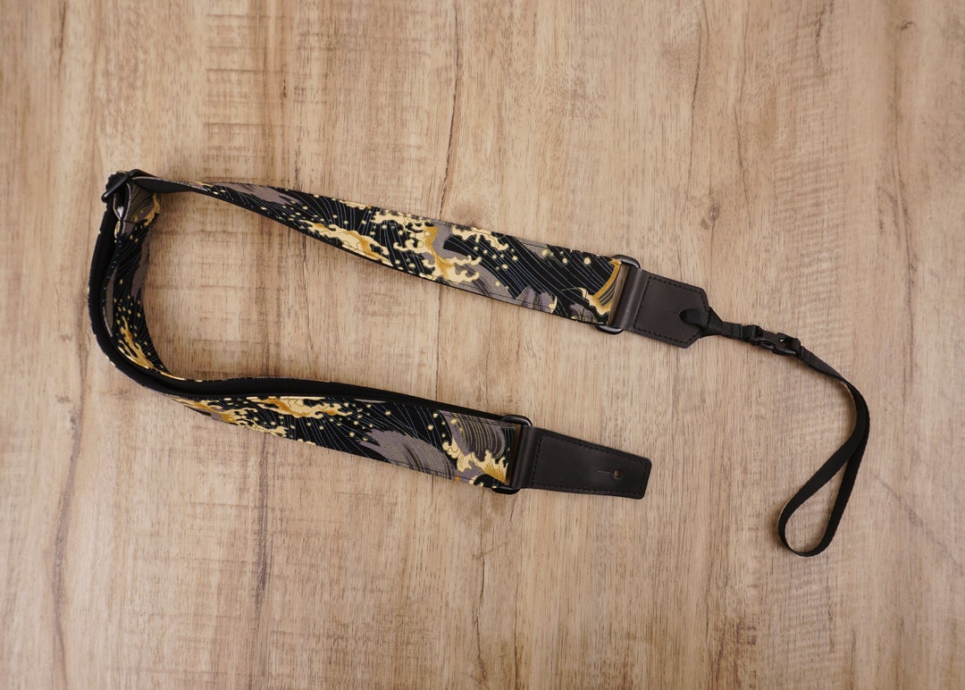 Personalized Brown Wave Ukulele Shoulder Strap With Leather Ends ...