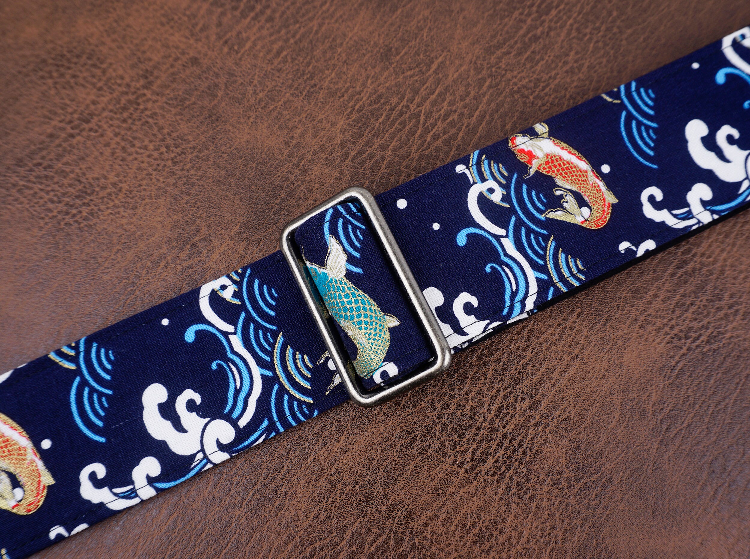 Personalized Koi Fish Banjo Strap With Leather Ends and Hook - Etsy UK