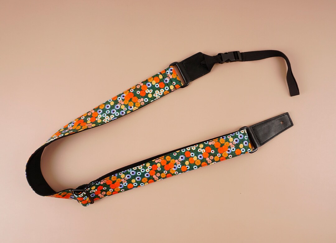 Personalized Red Daisy Ukulele Shoulder Strap With Leather Ends, - Etsy