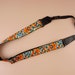 Personalized Daisy Ukulele Strap With Leather Ends Floral Ukulele Strap ...