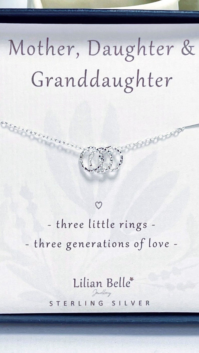 3 Generations Sterling Silver Necklace Gift, Grandmother Gift, Grandma ...