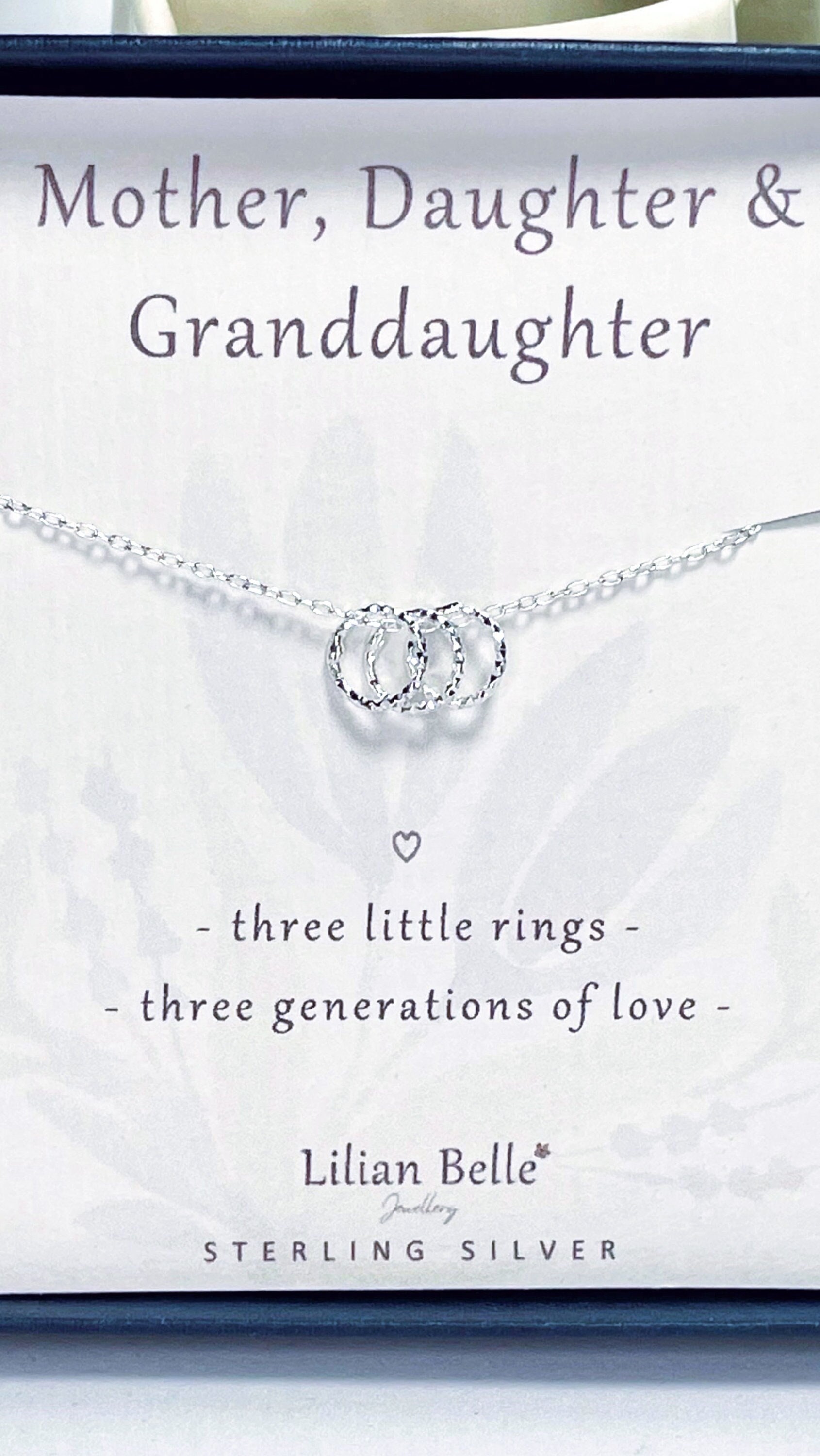 3 Generations Sterling Silver Necklace Gift, Grandmother Gift, Grandma ...