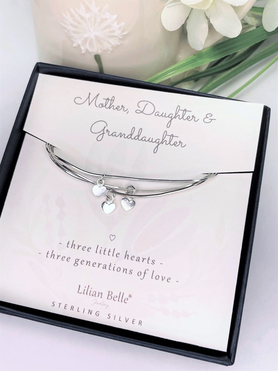 Three Generations Sterling Silver Bracelet, Grandmother Granddaughter ...