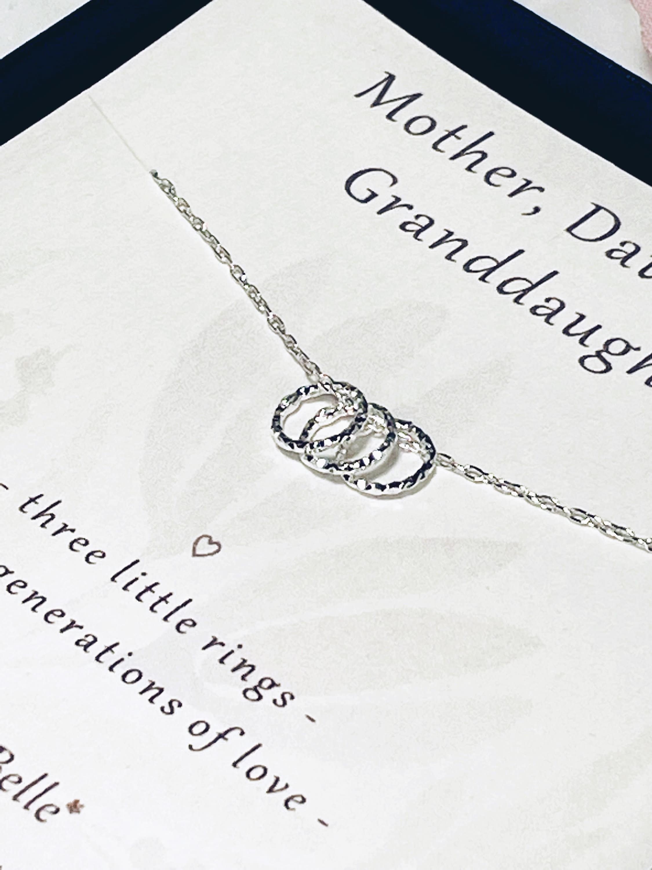 3 Generations Sterling Silver Necklace Gift, Grandmother Gift, Grandma ...
