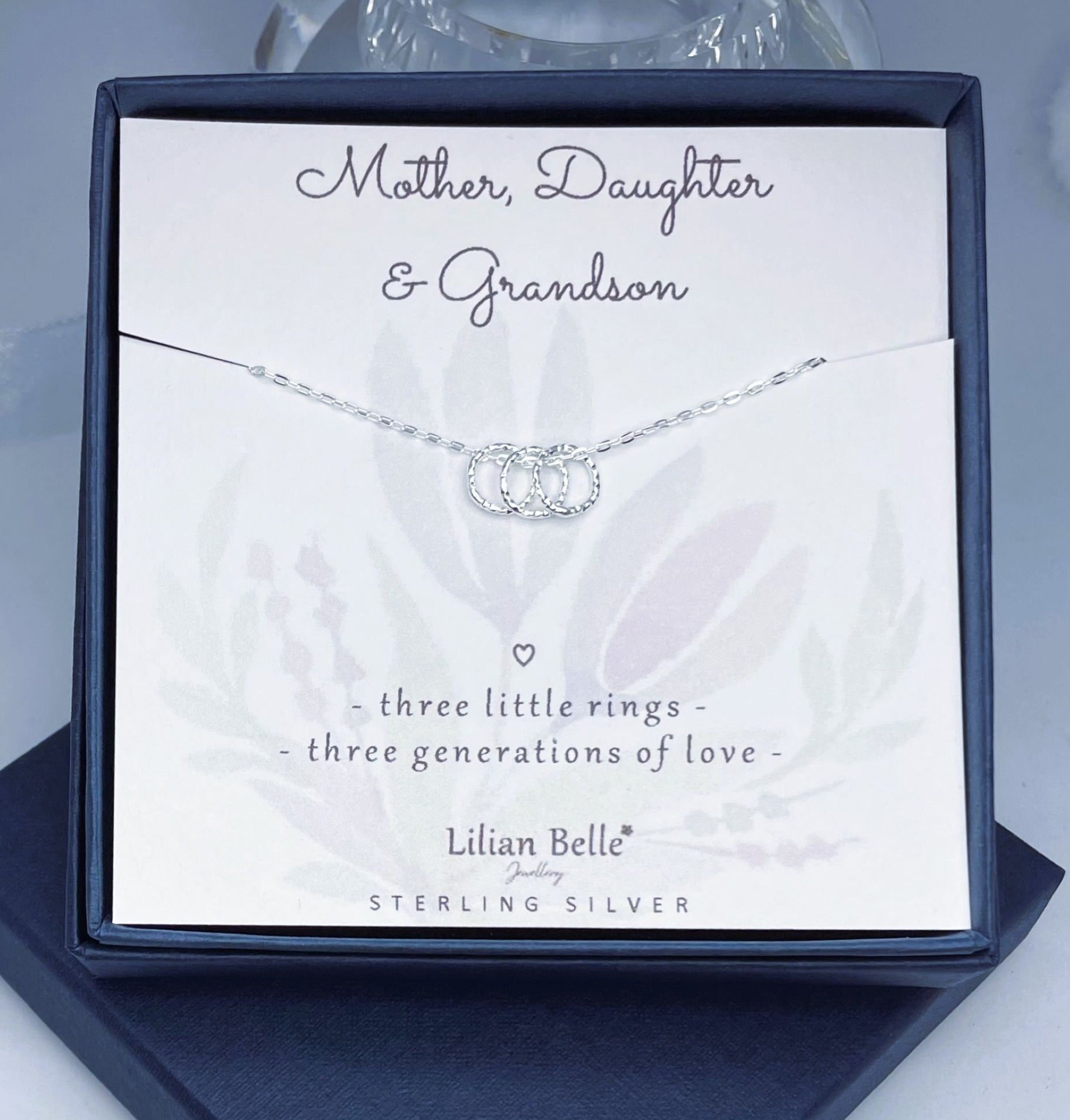 3 Generations Sterling Silver Necklace Gift, Grandmother Gift, Grandma ...