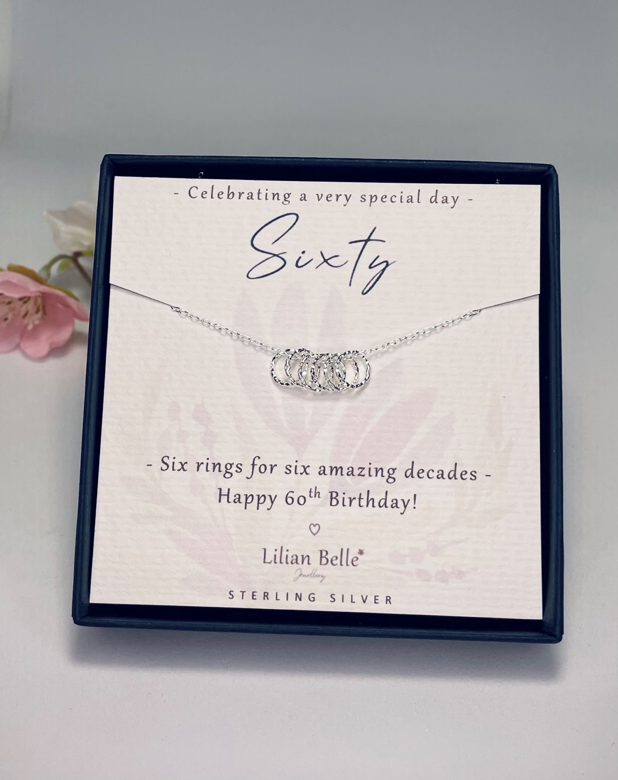 Sterling Silver 6 Rings for 6 Decades 60th Necklace Gift for - Etsy