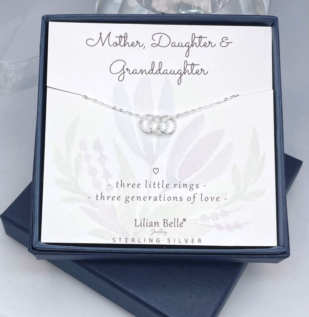 3 Generations Sterling Silver Necklace Gift, Grandmother Gift, Grandma ...