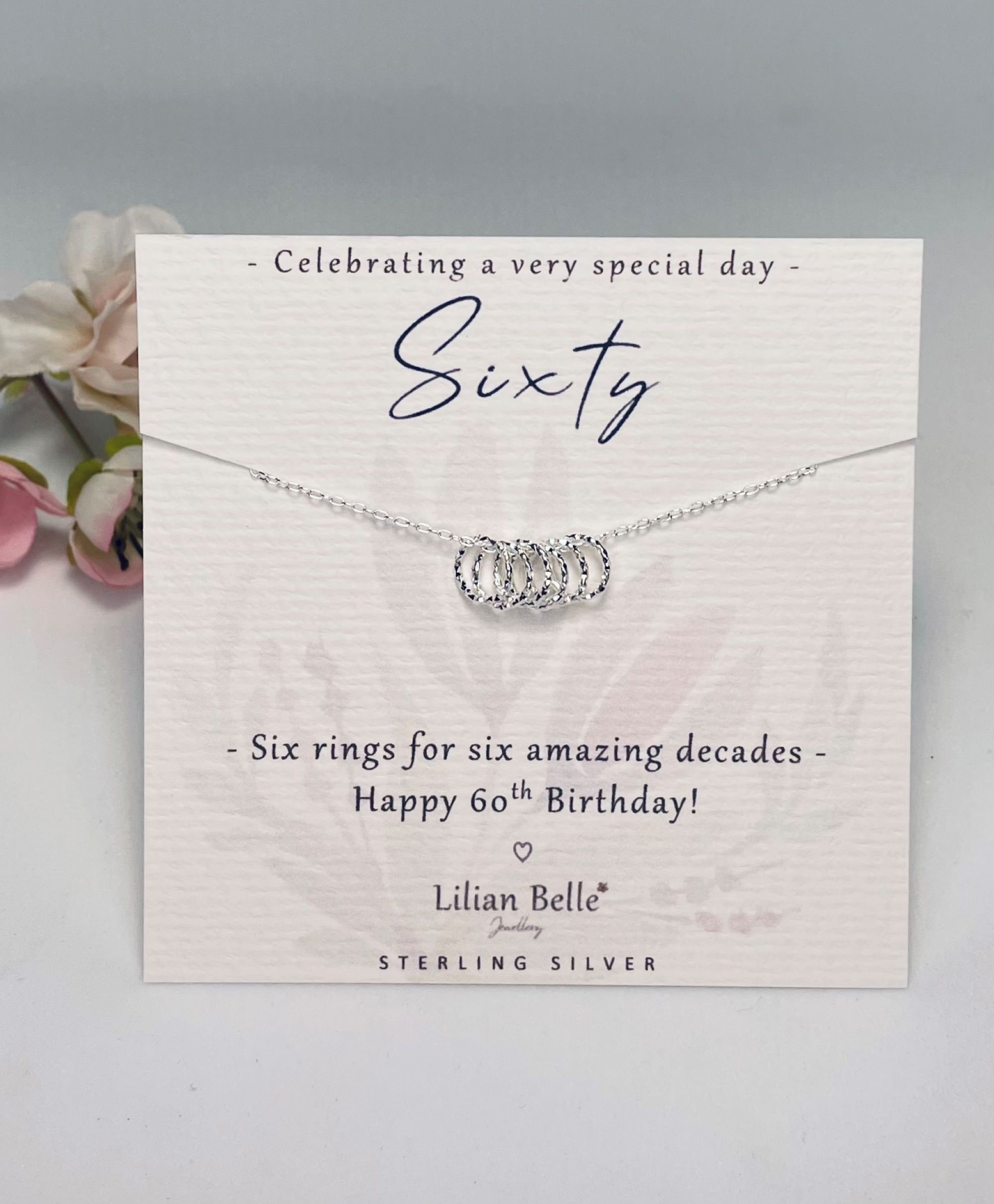 Sterling Silver 6 Rings for 6 Decades 60th Necklace Gift for - Etsy